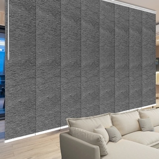 InStyleDesign Brindle Graphite 8-Panel Double Rail White Panel Track Extendable 130"-175"W x 94 ...